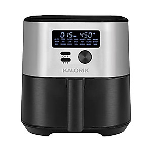 Kalorik MAXX® 7 Quart Air Fryer 1750W, 7-in-1 Air fry, Bake, Roast, Broil, Defrost, Reheat, and Warm food, LED Display, 21 Presets, 4 Accessories, Recipe book, FT 50930 OW