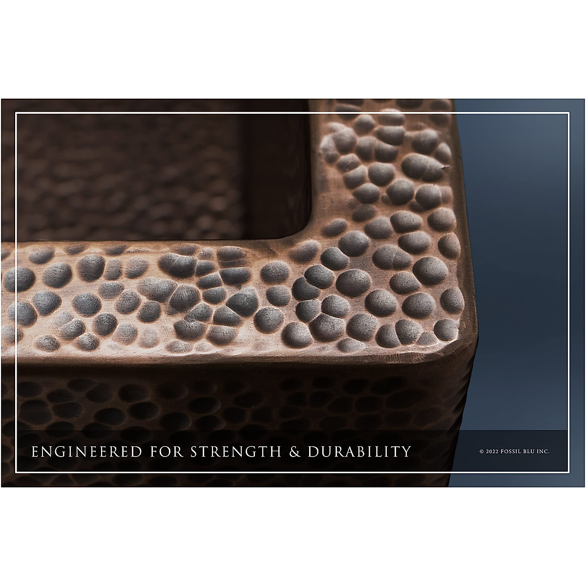 FSW1100 LUXURY 33-INCH HEAVY 12-GAUGE DARK PATINA COPPER FARMHOUSE SINK, INCLUDES ACCS, FLAT FRONT