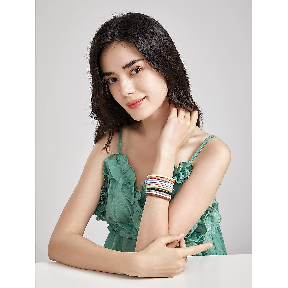 Dofash Hyper Elastic Hair Ties, 30 PCS Beige Hair Bands for Women's Hair, Blonde, Reusable, Nylon, Quick Stretch and Restore, Smooth Junction, Durable, Hair Friendly, Safety Tested