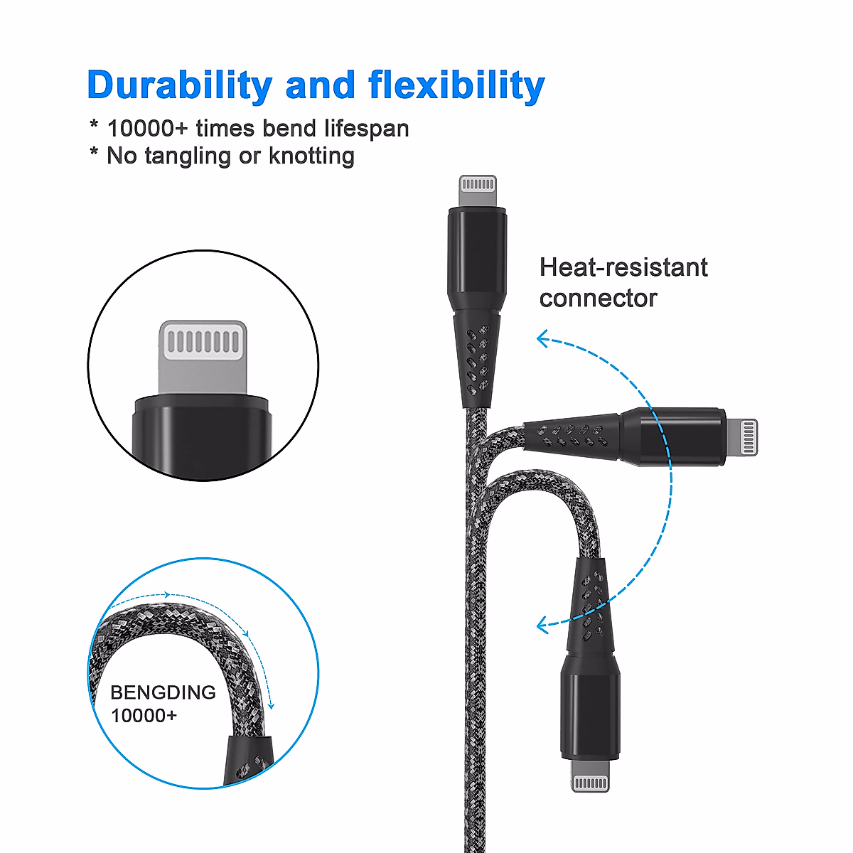 iPhone Charger 20FT/6M [Apple MFi Certified] Lightning Cable Extra Long iPhone Charging Cord Nylon Braided Fast Apple Charger Cable 2.4A for iPhone 12 11 Pro X XS Max XR/8 Plus/7 Plus/6/6s Plus