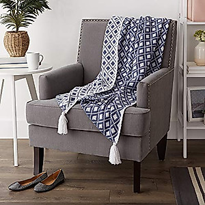 DII French Blue Diamond Lattice Throw, 50x60
