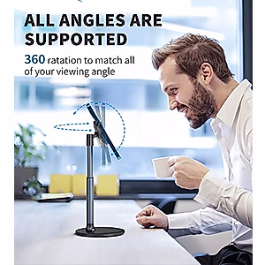 Magnetic Desk Phone Stand for iPhone 14/13/12 - Phone Holder Dock with 360°Rotation, Height&Tilt Adjustable for Office/Home Compatible with iPhone 14 Plus 13 12/13 12 Mini/13 12 Pro Max,Mag-Safe Case