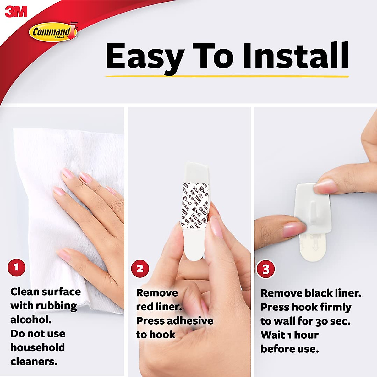 Command 17066 Micro, White, 3-Hooks (17066ES)