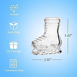 Dikbona , 1.5oz Shot Glass Set of 6/Cute/Ice Skates /Funny Shot Glasses
