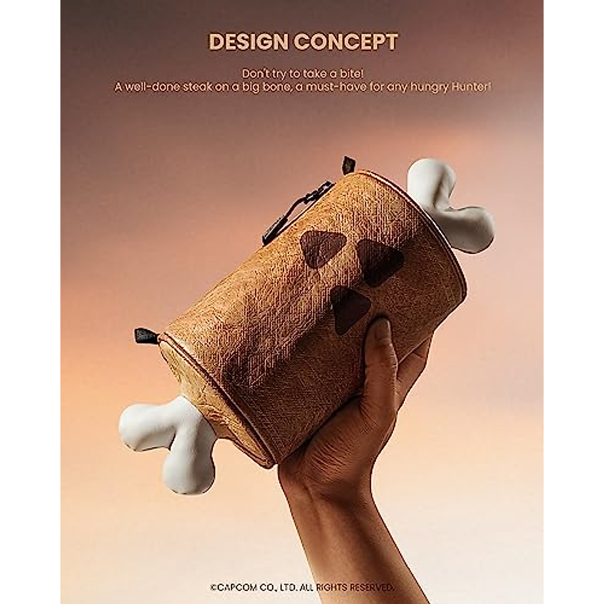 tomtoc Steak Daily Sling Bag, Monster Hunter Mini Crossbody Bag, Eco-friendly DuPont Material, Great for Holding Mobile Phones, Cosmetics, Keys, AirPods, Credit Cards, A Must-have for Hungry Hunters!