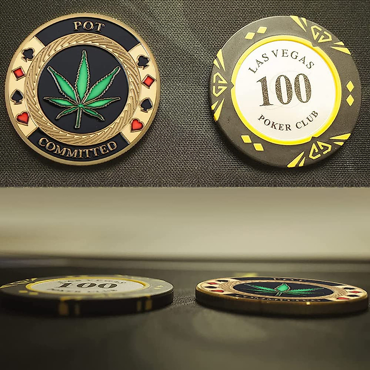 SW Poker Card-Guard Coin Collectibles Table Games Poker Card-Guard Protector Golden Coin Chip w/Plastic Case, Poker Chips Coin, A Great Coin Collecting Gifts for Husband, Father, Friends