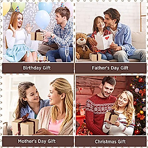 4 Pieces Wedding Gift Boxes with Lids Multi Sizes Nesting Square Boxes Stackable Favor Boxes Decorative Cardboard Box with Ribbon for Holiday Weeding Birthday Party Gift (Kraft Box)