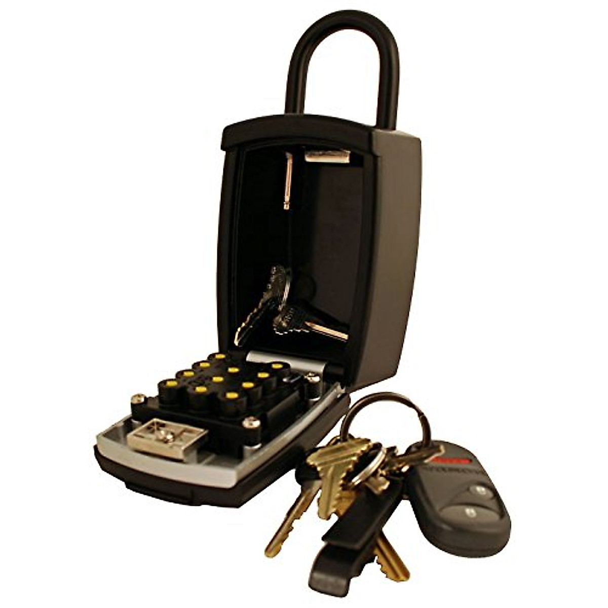 KeyGuard SL-501 Punch Button Large Capacity Key Storage Shackle Lock Box, Black Finish