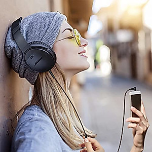 BINGLE Replacement Headphone Aux Cord for Bose QC35II QC35 QC25 QC45, Bose QuietComfort 35 35II 25 On-Ear 2 OE2 OE2i Headphones Audio Cable Wire Replacement with Inline Mic Volume Control, Black