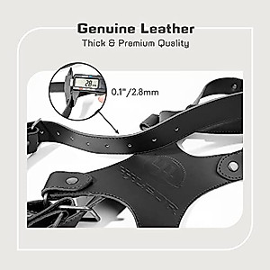 4J LEDR Camera Strap Accessories for Two-Cameras,Dual Camera Harness,Dual Shoulder Leather Harness,Camera Shoulder Strap,Leather Camera Strap,Multi Camera Gear for DSLR/SLR Strap,Quick Release,BLACK