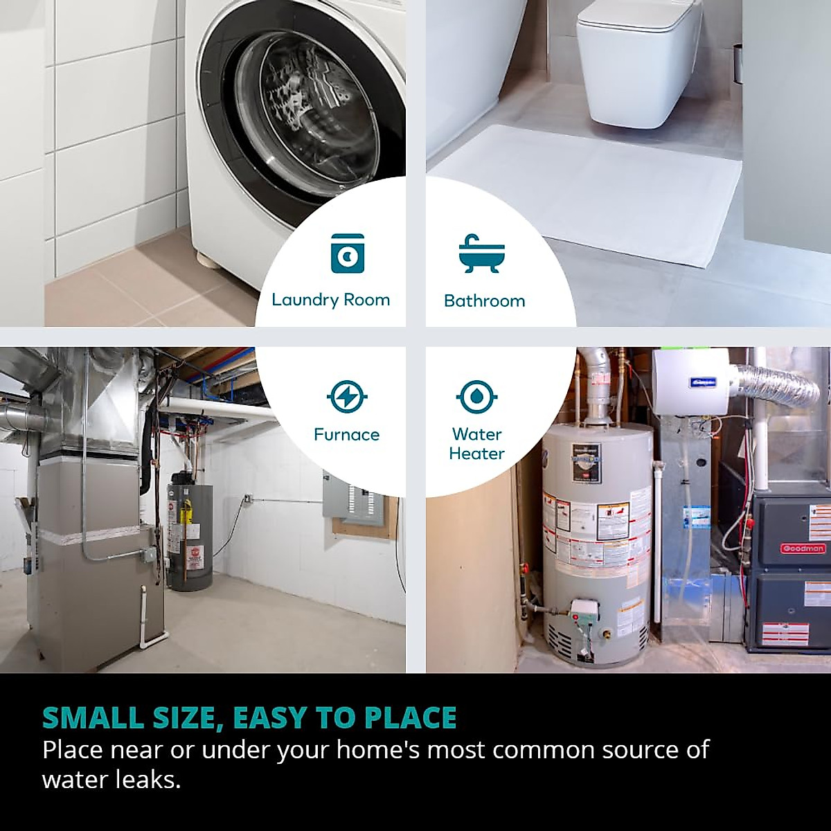 Centralite Water Leak Sensor - Monitors Your Whole Home for Leaks - Detects Water Leaks in the Kitchen, Bathroom, Basement, Or Laundry Room - Works With Smartthings, Hubitat, Ezlo, Vera, and Zigbee