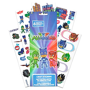 PJ Masks School Backpack With Lunch Box For Kids ~ 4 Pc Bundle With 16" PJ Masks School Bag, Lunch Bag, Stickers, And More Featuring Catboy, Owlette, And Gekko