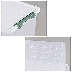 Sandmovie 36 Quart Large Clear Storage Bins, Plastic Storage Box, 6 Packs