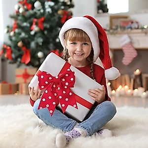 Anwyll Wired Edge Christmas Ribbon - 2-1/2 Inch x 22 Yard Red and White Polka Dot Wire Ribbon for Wreath, Tree, Gift Wrapping and Holiday Decoration