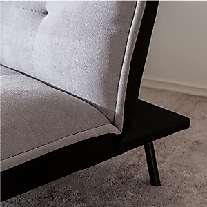 CH CHARME HOUSE Bed Convertible futon Couch with Adjustable Backrest, Modern Sleeper Sofa for Office Living Bedroom and Sitting Room, Small, Grey