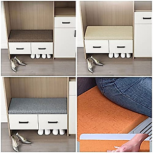 Custom Bench Cushion, Personalized Size Bench Pad with Non-Slip Bottom Bay Window Seat Cushion Indoor, Garden Patio Bench Cushions for Outdoor Furniture, Long Chair Pad for Swing Porch(1.97" Thick)