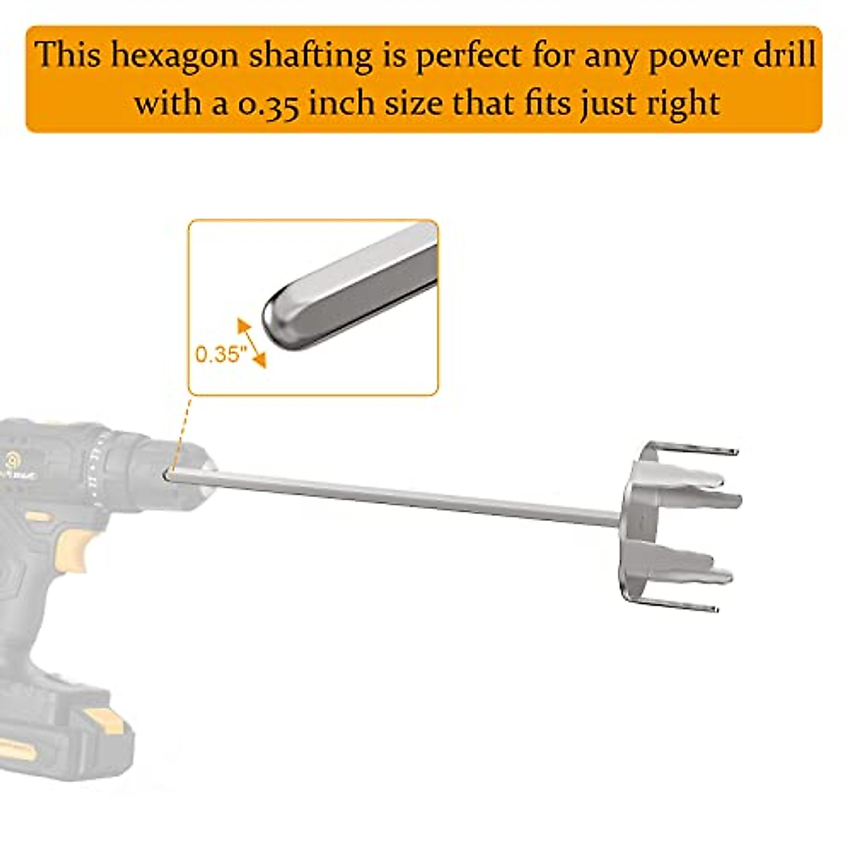 Outspark 4 Inch Stainless Steel Pork Puller Used with Standard Hand Drill