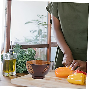 Garneck 1pc Leaves Wooden Bowl Wooden Salad Wooden Dishes Wooden Eating Bowl Wooden Bowls for Food Japanese Noodle Bowl Decorative Food Serving Bowl Japanese-style Jujube Wood Udon Noodle