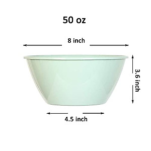 Youngever 50 Ounce Plastic Bowls, Large Cereal Bowls, Large Soup Bowls, Set of 9 (9 Urban Colors)