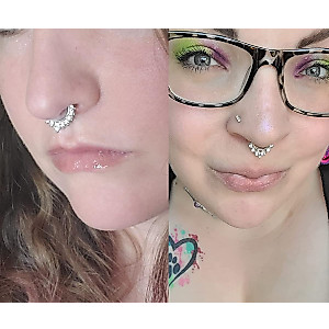 QWALIT Fake Septum Nose Rings for Women, Fake Nose Piercing Hoop, Stud, Helix Earring