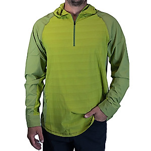 Club Ride Apparel Men's Helios Sun Biking Shirt - Long Sleeve Cycling Jersey - Dark Citron - Large