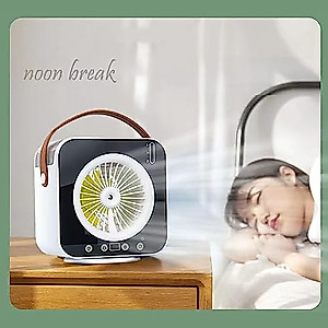 Mini Portable Air Conditioner Fan, LED Touch Oscillation Evaporative Air Cooler Fan 3 Speeds, USB Rechargeable Battery Powered Air Conditioner with Humidifier for Room Home Office Camping