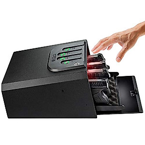 GunVault MultiVault Quick Access Large Gun Safe with Illuminated No-Eyes Digital Keypad, Auto Slide-Out Drawer and LED Illumination (4 Pistol Capacity)