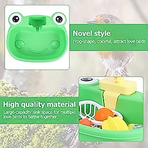 iplusmile 1 Set Grey Multifunctional Brids Automatic Play Pratical Medium Parrots with Supplies Budgie Sink Shower Accessory Toy Accessories Bath Small Toys Cockatiel Parrot Parakeet of