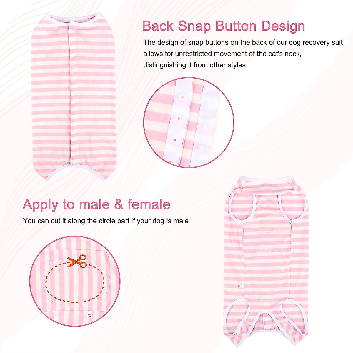 Parderry 2 Packs Dog Recovery Suit for Surgery Dog Onesie Surgical Clothes Bodysuit for Male and Female Substitute E-Collar&amp; Cone