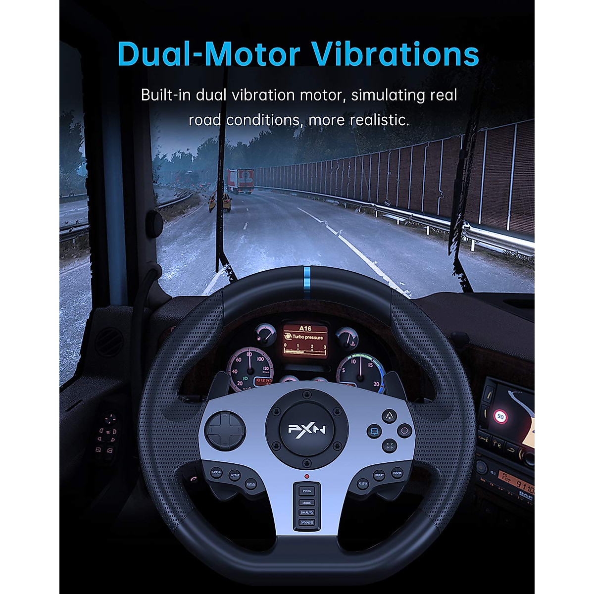 PXN V9 Gaming Racing Wheel with Pedals and Shifter, 270/900 Degree Steering Wheel for PC, Xbox One, Xbox Series X/S, PS4, PS3 and Switch