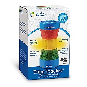 Learning Resources Time Tracker Visual Timer & Clock - 1 Piece, Classroom Tracker, Alarm Clock, Light Up Timer for Classroom, Visual Tracker