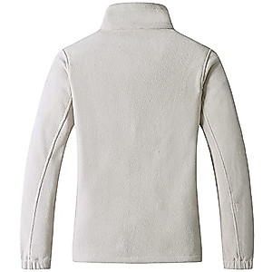 GIMECEN Women's Lightweight Full Zip Soft Polar Fleece Jacket Outdoor Recreation Coat With Zipper Pockets Large
