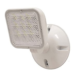 LFI Lights | Multi Volt Remote Head LED Emergency Light | One Adjustable Square Head | White Housing | Weather Proof | 3V-9.6V Range | RHB-WPL-SH-MV