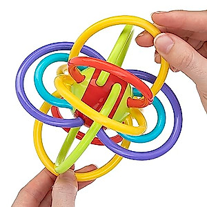 Nuby Lots A Loops Sensory Multicolor Teether and Baby Rattle Toy - 3+ Months - Baby Teething Toy