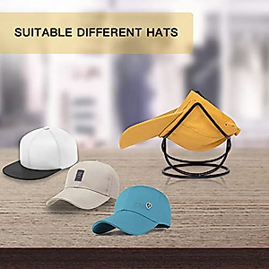 Simland Hat Rack and Baseball Cap Organizer for men and women, Black Hat Storage Display Holder on Desk (Iron)