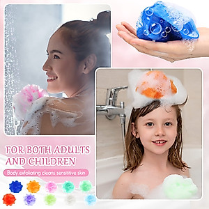 72 Pack Bath Loofah Bulk Sponge Mesh Shower Ball Mini Loofah Travel Size Body Scrubber Exfoliator Shower Bath Pouf Assorted Colors for Kids Women Men Wash Bathroom