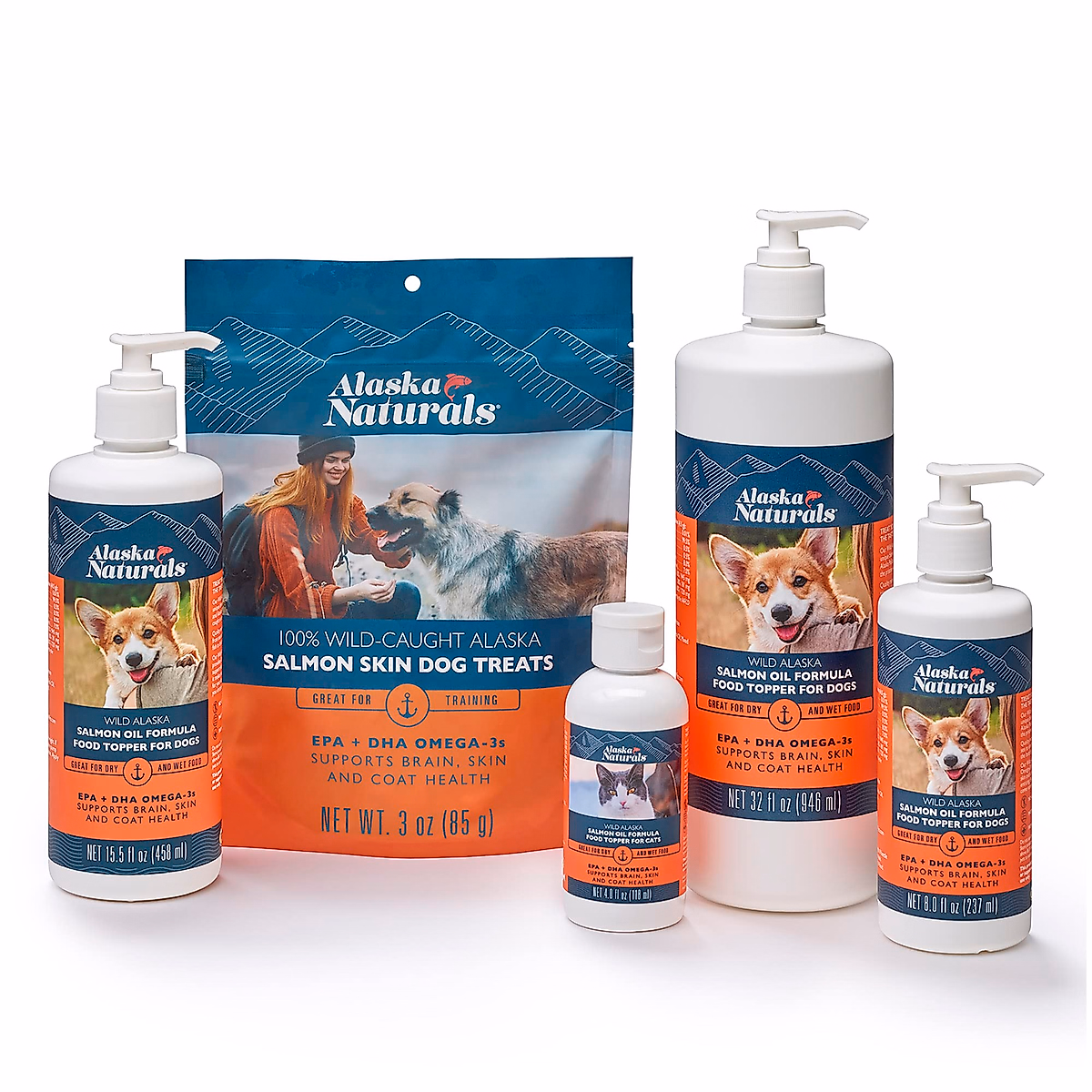 Alaska Naturals® 100% Wild-Caught Alaska Salmon Skin Dog Treats, Delivers 0.8% EPA & 1.0% DHA Omega-3 Fatty acids to Support Healthy Skin & Shiny Coat, Gluten Free, Grain Free Dogs Treat, 3 oz