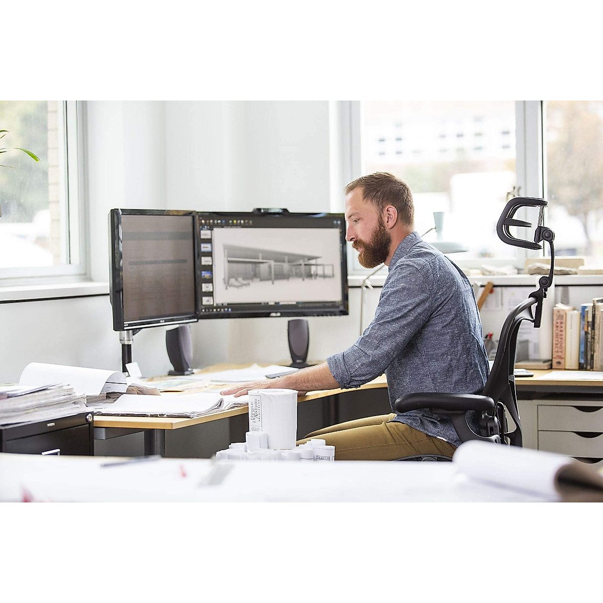 Engineered Now The Original Headrest for The Herman Miller Aeron Chair (H4 for Remastered, Graphite)