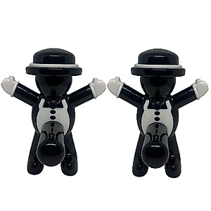 2 Pack Gentleman Bottle Openers, Unique Beer Beverage Bottle Opener for Home, Bar and Restaurant Per Box(Metal)