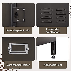 MIIIKO Metal Storage Locker, Industrial Storage Cabinet with Doors and Shelves, Stylish and Sturdy 6 Compartment with Lockable Doors, for Home Office, School, Club and Bar