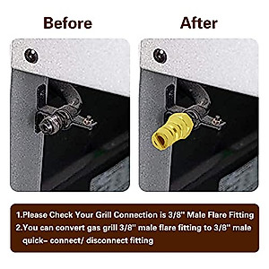 MCAMPAS 3/8 Inch Natural Gas Quick Connect Fittings, Natural and Propane LP Hose Extension Quick Disconnect Kit for Gas Grills, Patio Heater, Pizza Oven, Patio Fire Pit, Generator - 4 Piece