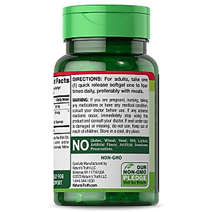 CoQ10 100mg | 50 Softgels | Enhanced Absorption Supplement | Plus Black Pepper Extract | Non-GMO and Gluten Free Formula | by Nature's Truth