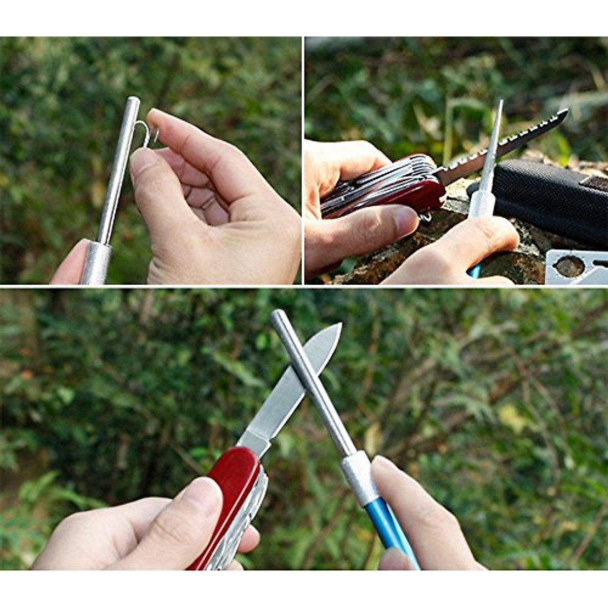 CIELCERA Hori Hori Garden Knife with Diamond Sharpening Rod, Protective Sheath and Extra Sharp Blade - in Gift Box