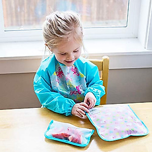 green sprouts Easy-wear Long Sleeve Bib | Waterproof Protection | Flipped Pocket, Soft Material, Easy Clean Smock