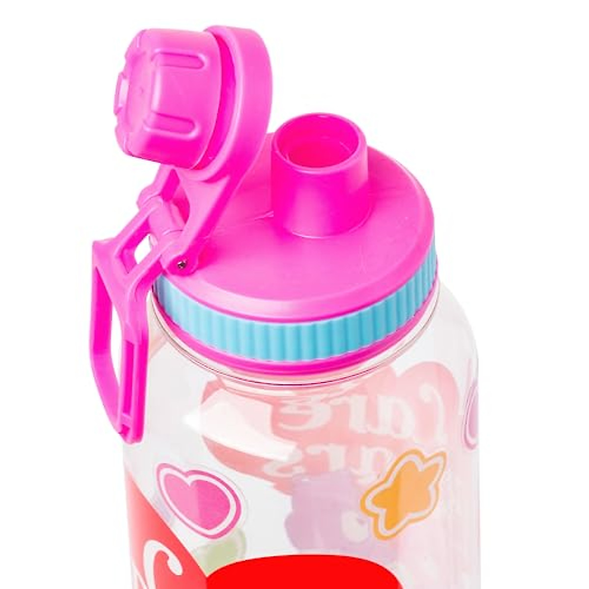 Silver Buffalo Care Bears Plastic Bottle with Sticker Set and Twist Spout Featuring Good Luck Bear, Grumpy Bear, Share Bear, and Cheer Bear, 32 Ounces
