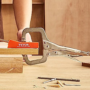 VEVOR Pocket Hole Jig, 56 Pcs Mini Jig Pocket Hole System with 9" C-clamp, Step Drill, Wrench, Drill Stop Ring, Square Drive Bit, and Screws, for DIY Carpentry Projects
