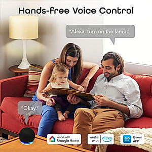 Geeni Surge 6-Outlet Smart Extension Cord, Surge Protector and Cord Extender, Works with Alexa, Google Assistant, Requires 2.4 GHz WiFi, 3 Feet