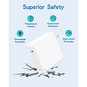 Mac Book Pro Charger, 61W/67W USB C Charger Power Adapter for MacBook Pro/Air 13/14 Inch, for MacBook 12 Inch,Included USB-C to USB-C Charge Cable (6.6ft/2m)