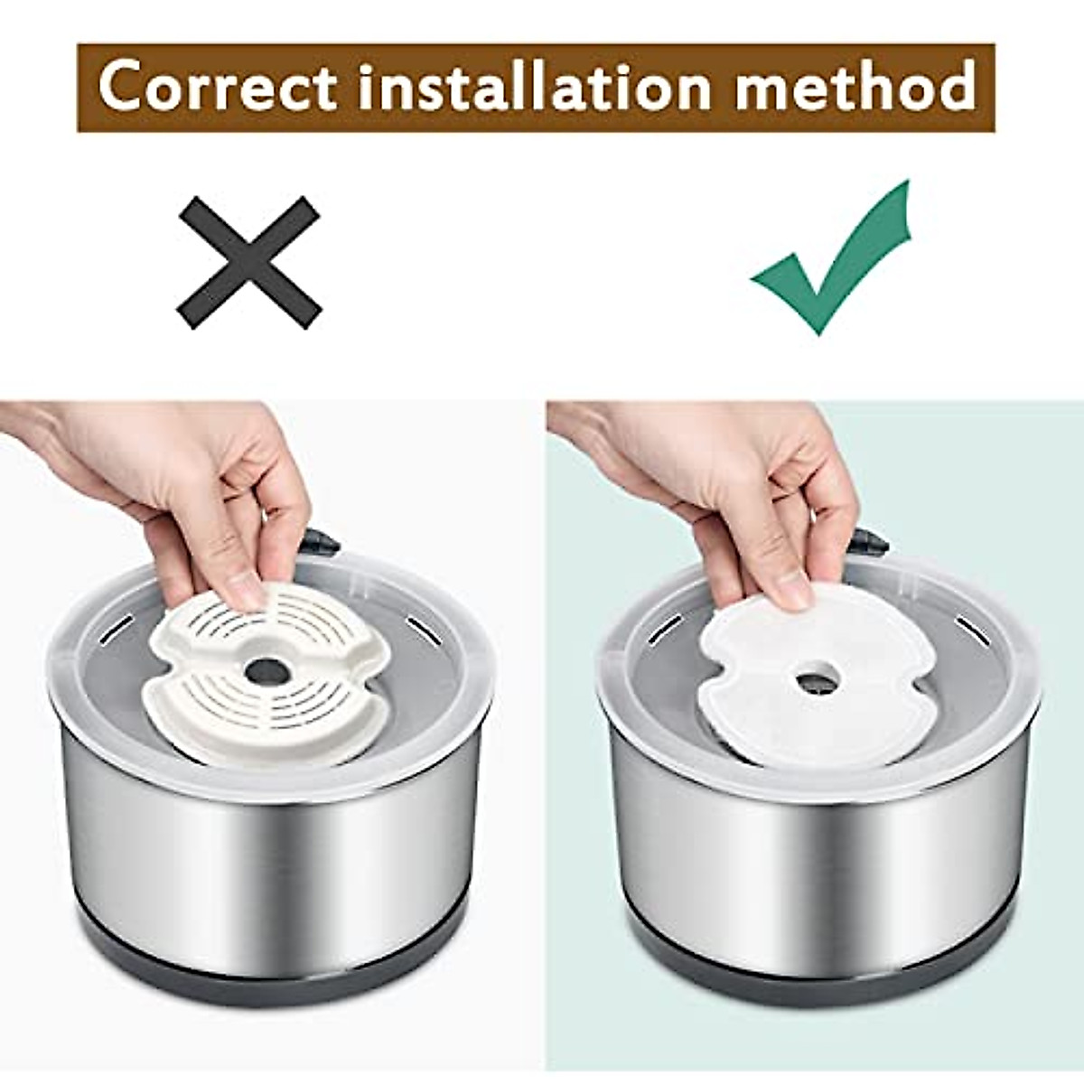 Cat Water Fountain Filter, Multiple Filtration Pet Water Fountain Replacement Filter,8 or 12 Packs of Cotton Activated Carbon Cat Fountain Filter(Filter 8 Pack)