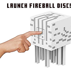 Mattel Minecraft Toys | Fireball Ghast Figure with 10 Shooting Discs | Video-Game Collectible | Gifts for Kids and Fans